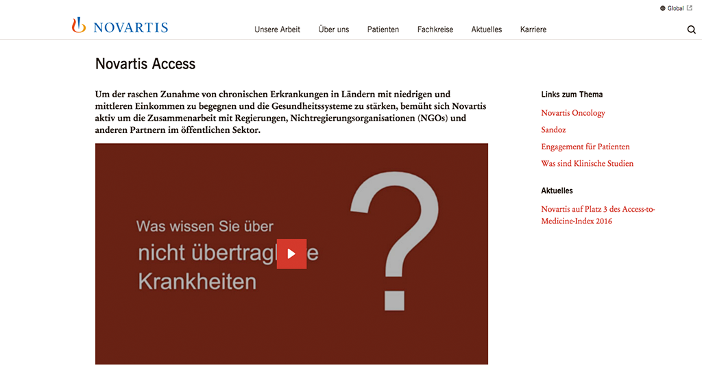 Novartis Access – Medikamente zugänglich machen - MedMix